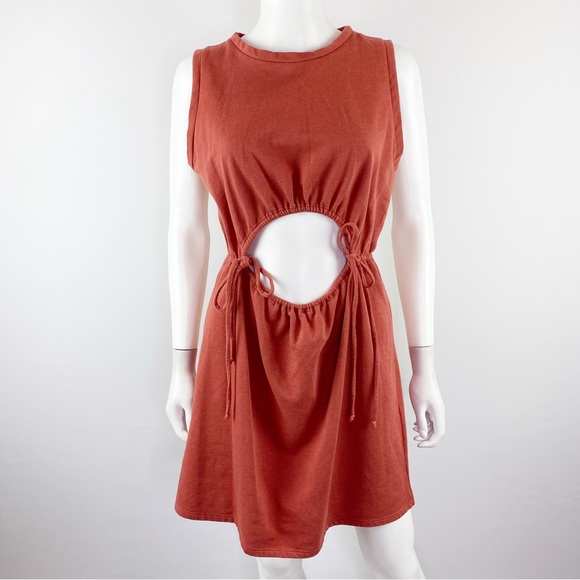 Lulus | Dresses | Lulus Rust Orange Brown Sleeveless Cutout Midriff ...